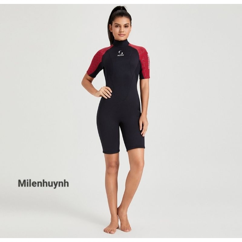 3mm short-sleeved heat-retaining Swimming Kit for women zcco LS302-R ...