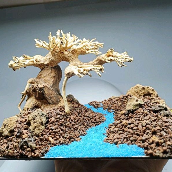 Bonsai Driftwood Tree Layout combined with stream line for small ...
