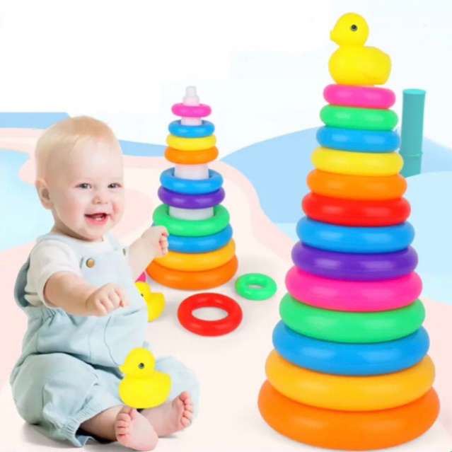 9-storey duck tower, colorful rainbow tower for children | Shopee Singapore
