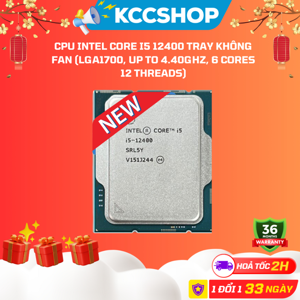 Intel Core I5 12400 Tray CPU Processor Without Fan (LGA1700, Up To 4 ...