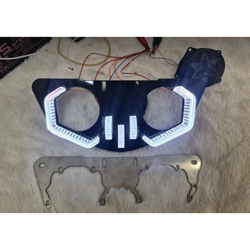 Sharingan rotating eye led set mounted on Exciter 2019 2.0 ball bearing ...
