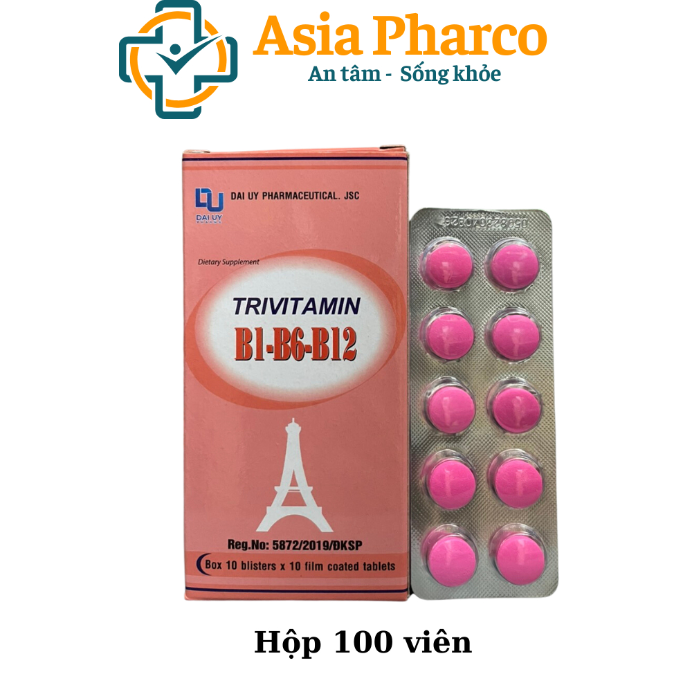 Trivitamin 3B B1- B6 - B12 box of 100 tablets - vitamin B1- B6 - B12 ...