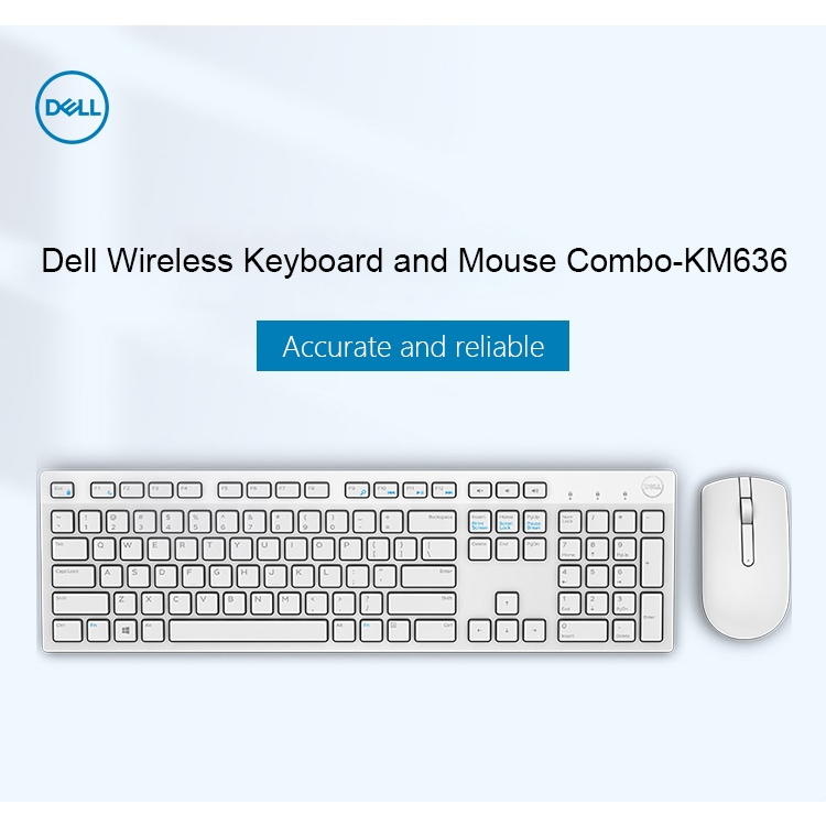 Dell KM636 wireless slim white computer keyboard for students and ...