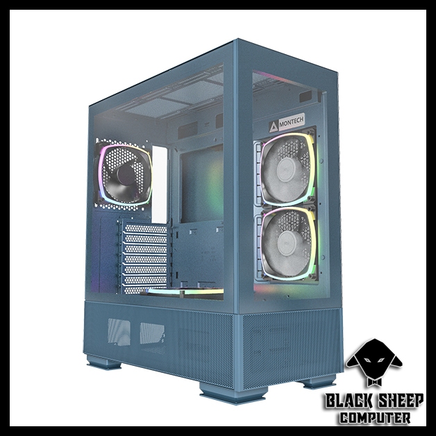 Montech SKY TWO BLUE Case (4 ARGB FAN AND SYNC HUB AVAILABLE) | Shopee ...