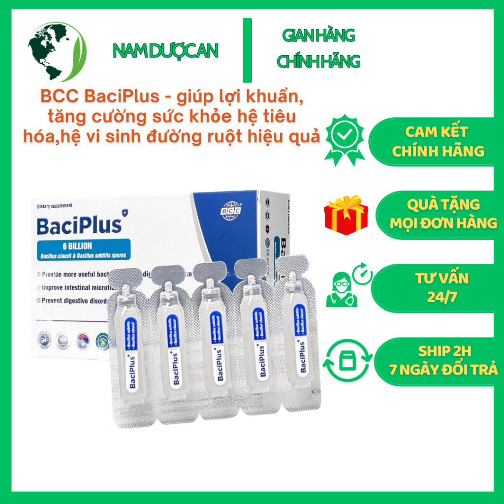 Baciplus probiotic [6 billion probiotic spores/tube] Box of 20 tubes ...