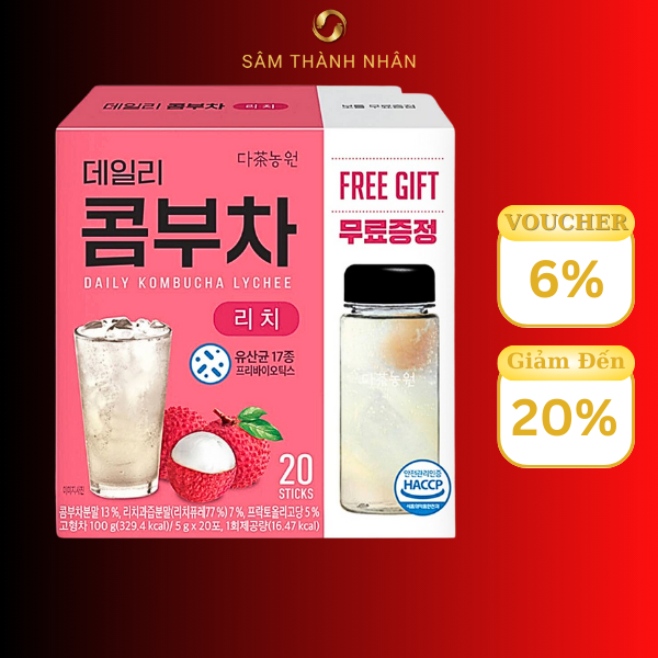 [Close DATE] Korean Danongwon Lychee Kombucha Fruit Tea Box of 20 Packs ...