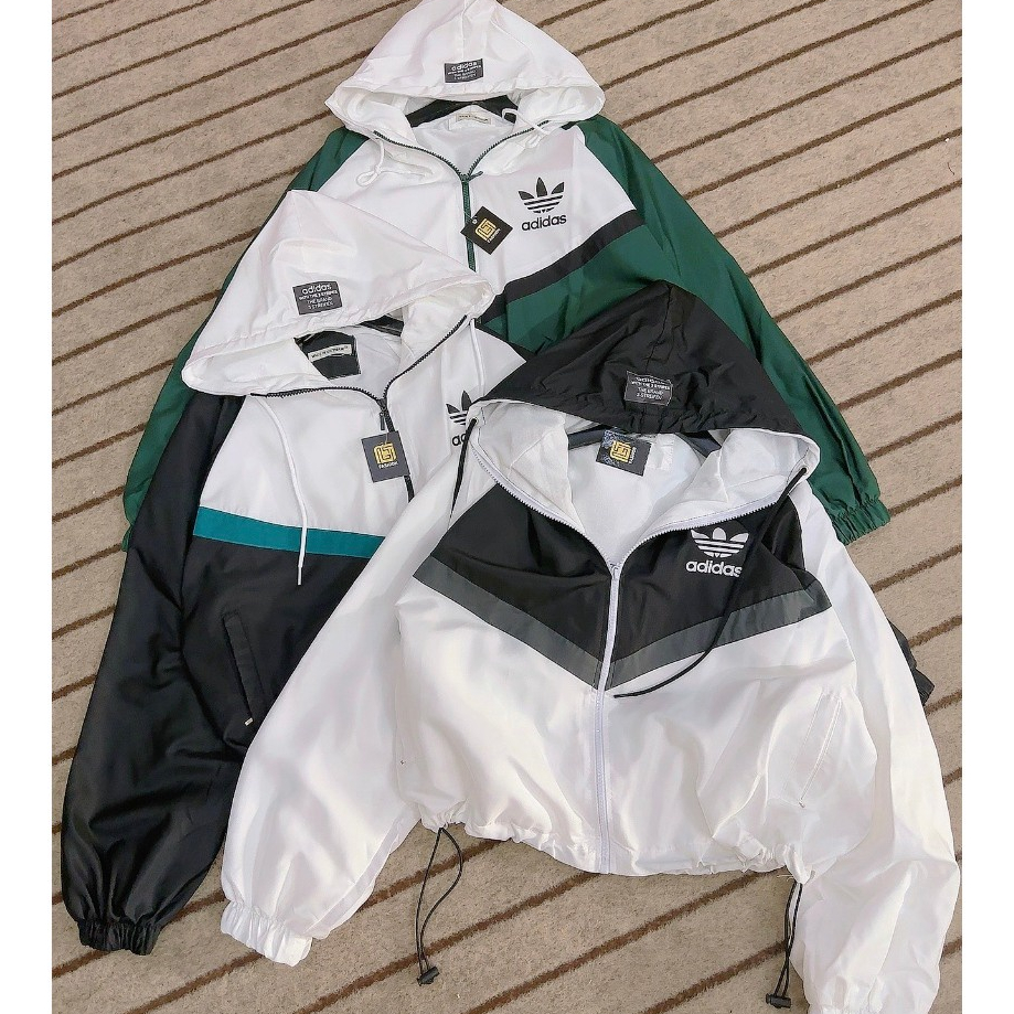 Bat Winged Female Parachute Jacket With Adidas logo Hat Wide form ...