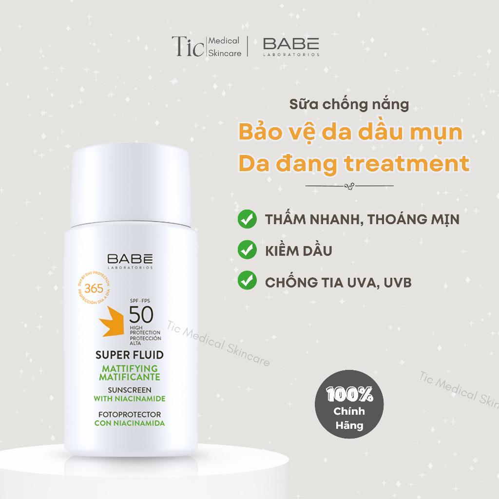[GENUINE] Babe Super Fluid Mattifying sunscreen SPF 50 broad spectrum, oil control 50ml | Shopee ...