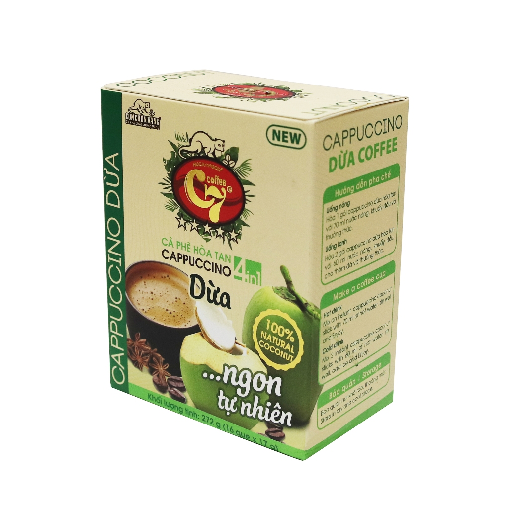 4in1 Instant Coffee Coconut Cappuccino C7 Golden Weasel - Box of 16 ...