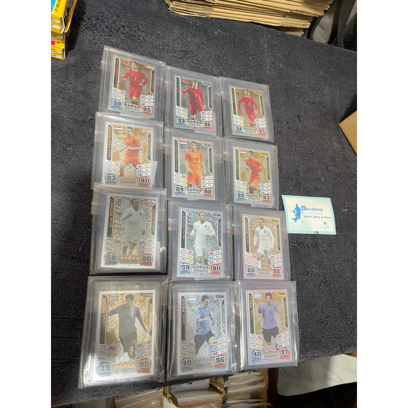 Full Set of 12 Limited Match Attax World Stars 2014 Cards Fully ...