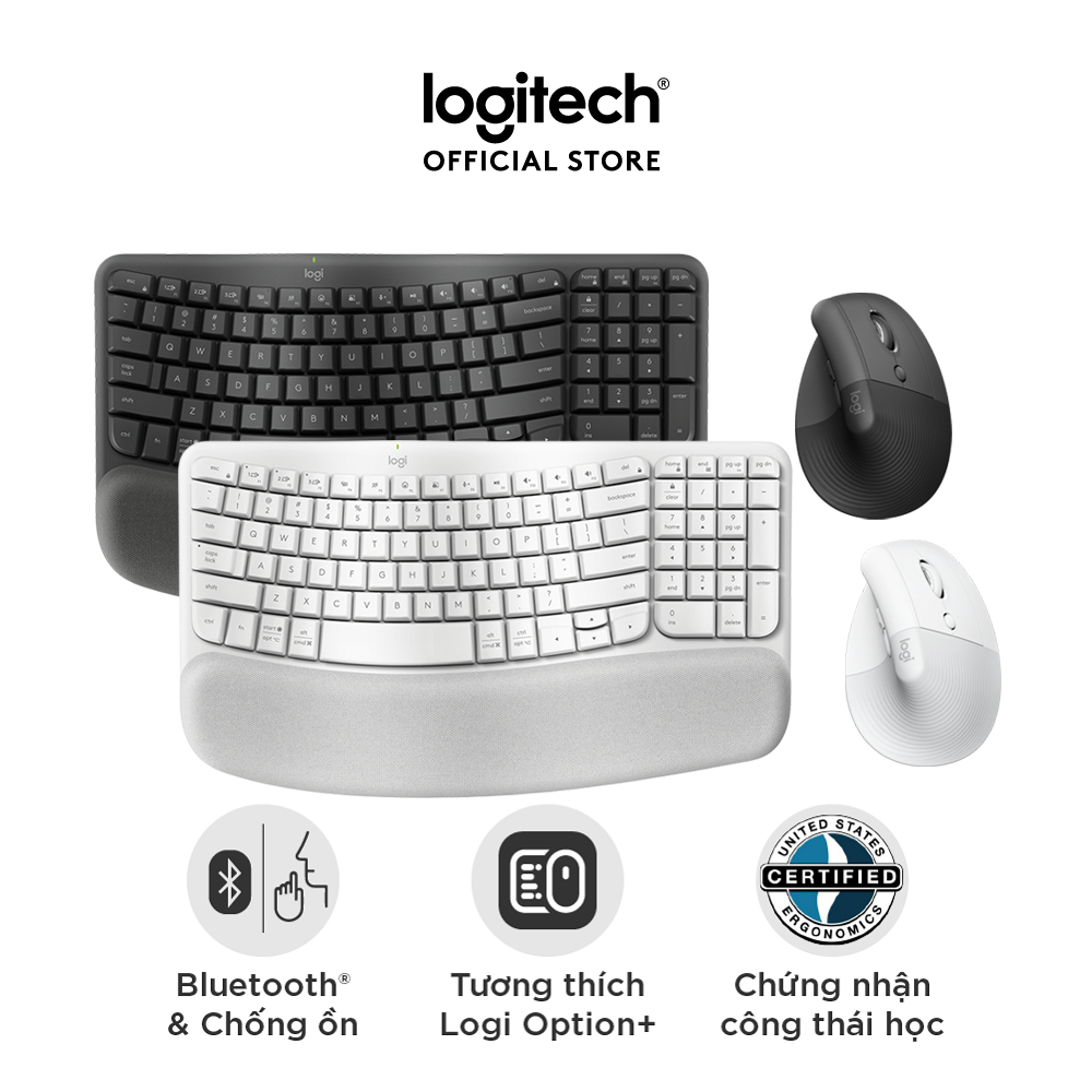 Ergonomic Combo - Logitech Wave Keys Keyboard and Logitech Lift ...