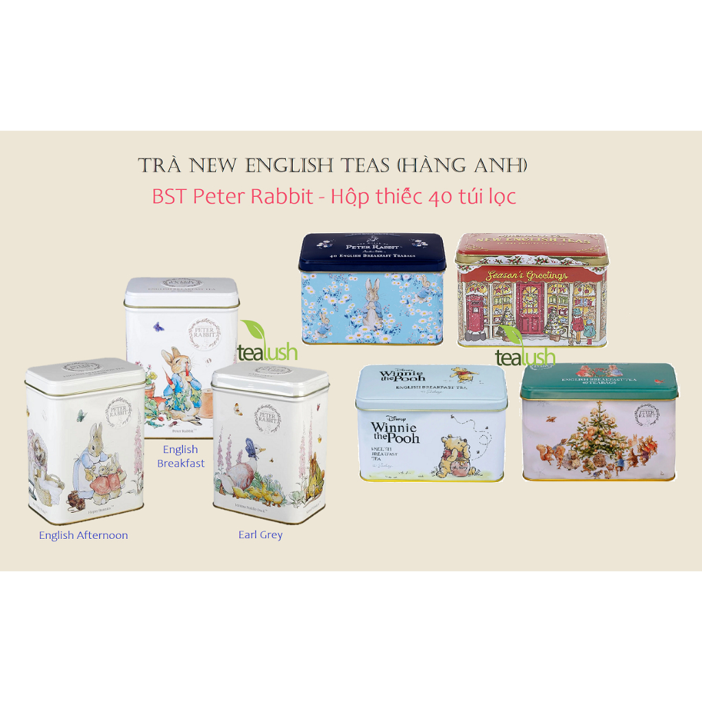 [Many Models, beautiful boxes] Tea tin box of 40 packs of Peter Rabbit ...