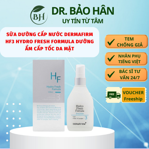 Dermafirm HF3 Hydro Fresh Formula Instant Moisturizing Facial Lotion ...