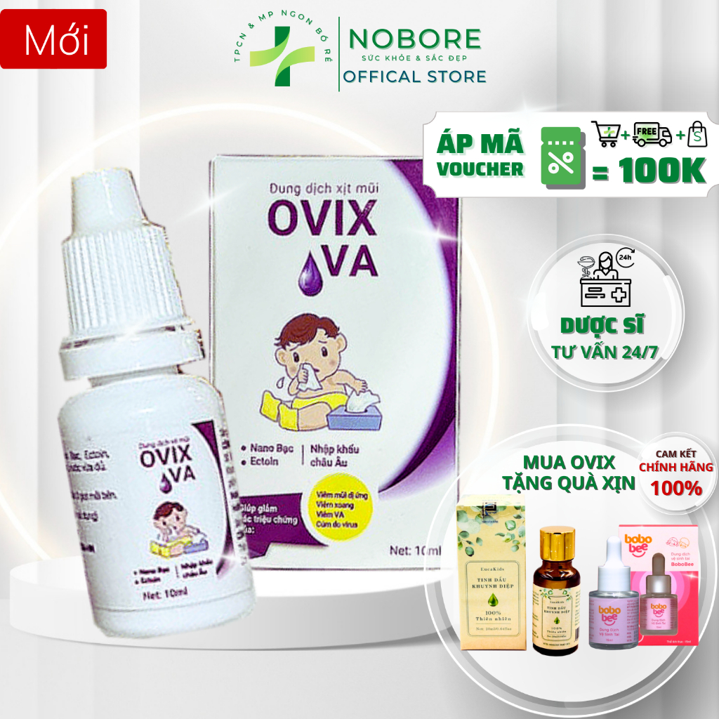 Ovix VA Children's Nose Drops 10ml Contains Ectoin, Nano Ag+ Helps ...