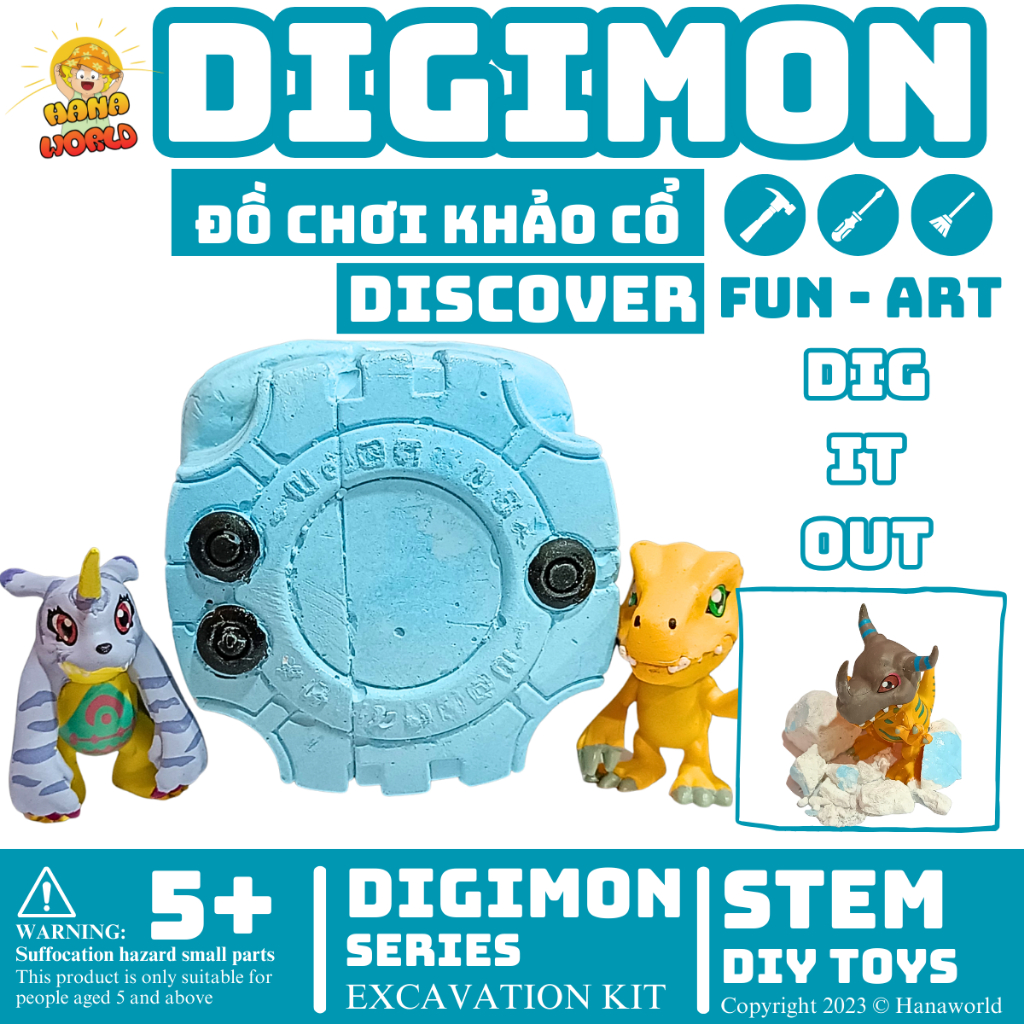 Digimon Adventure Model Fossil Digging Archeology Toy, Treasure Hunt to ...