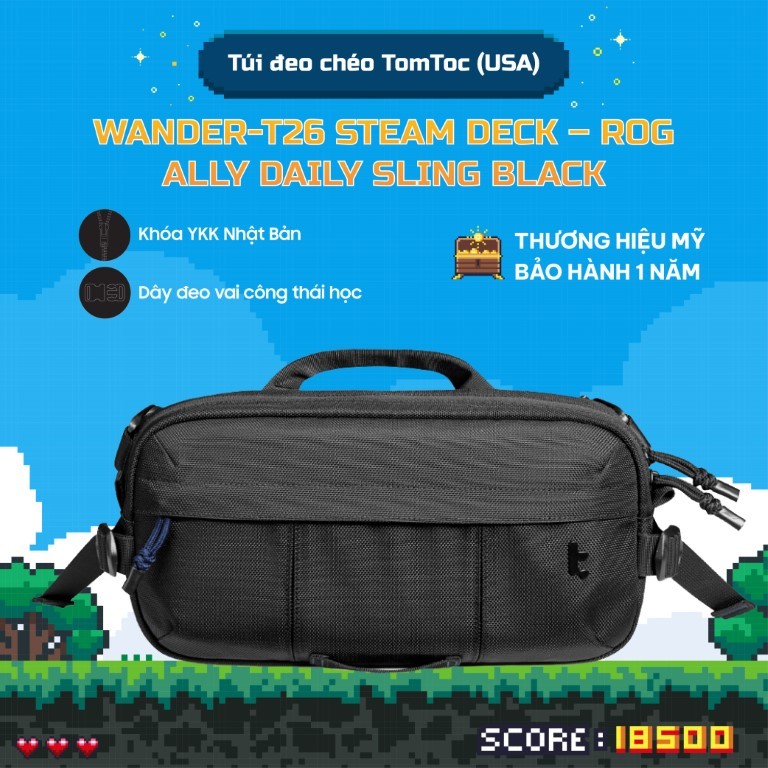Tomtoc (USA) Wander-T26 cross-bag for Steam Deck - Rog Ally Daily Sling ...