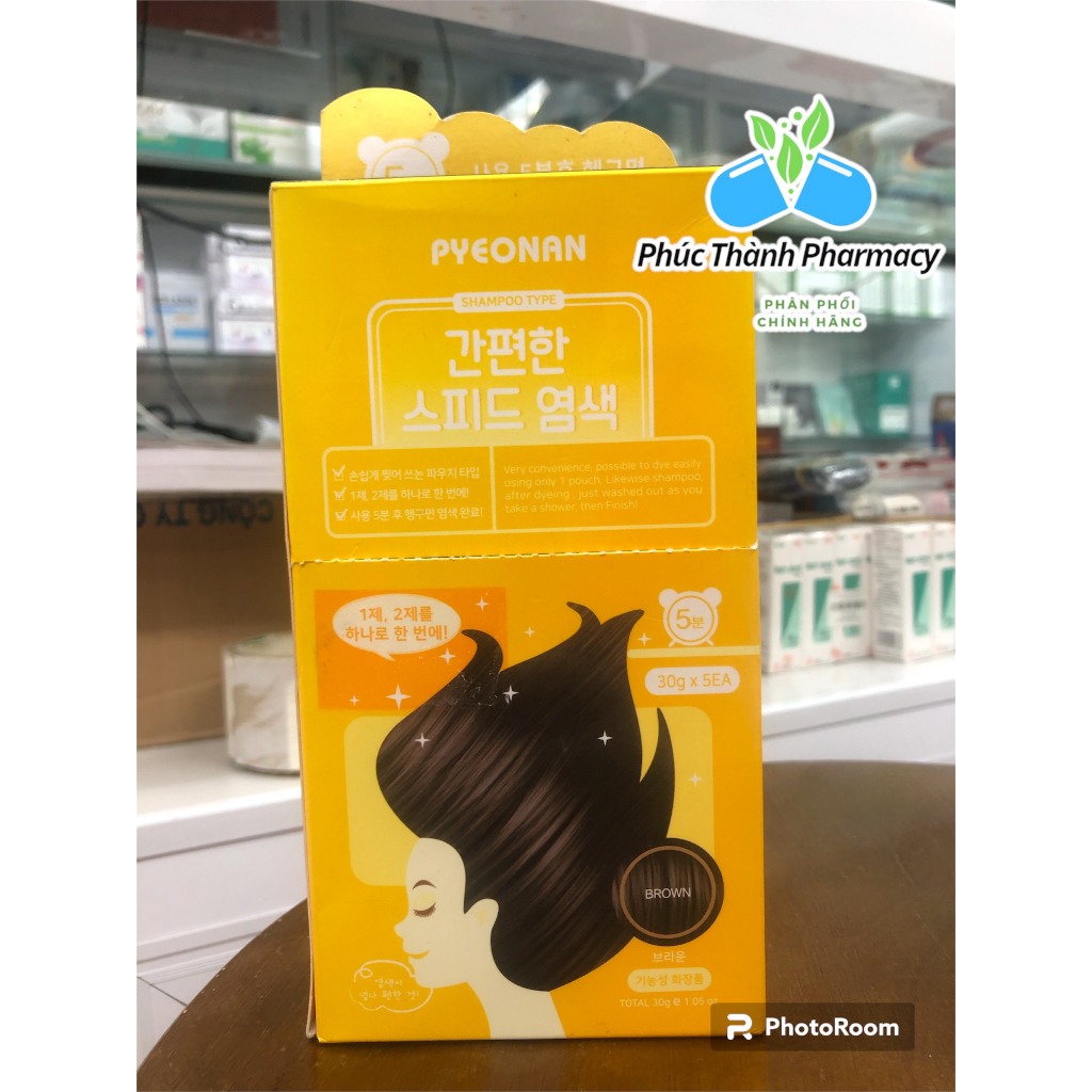 Pyeonan Chocolate hair dye shampoo (Box of 5 packs) | Shopee Singapore
