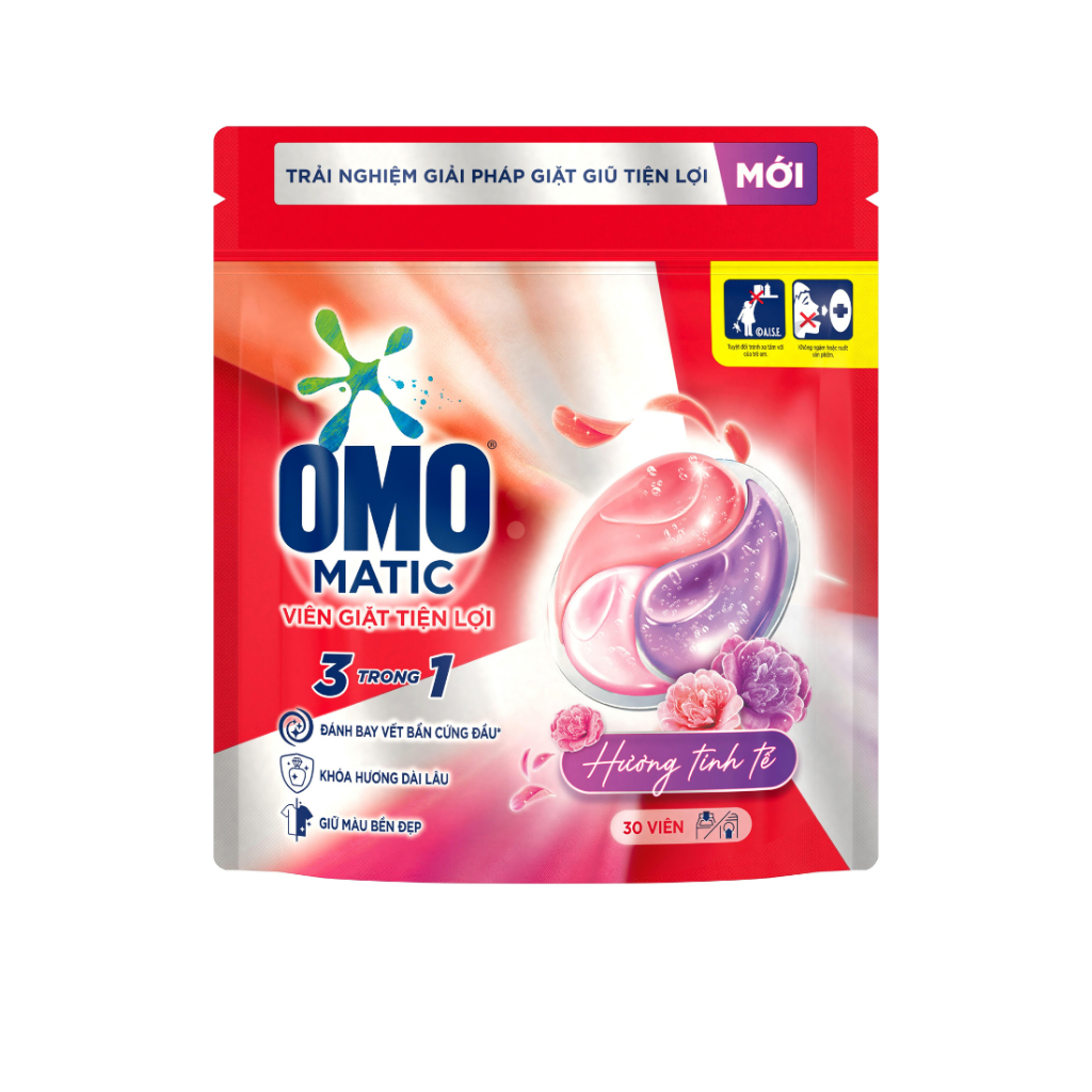 Omo 3-In-1 Convenient Detergent Bag Delicate Flavor (30 Capsules / Bag ...