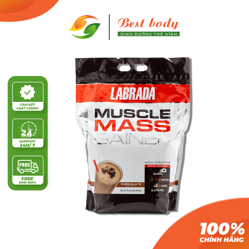 Muscle Mass Gainer Fast Weight Gain Milk - Labrada -12 Lbs for Skinny ...