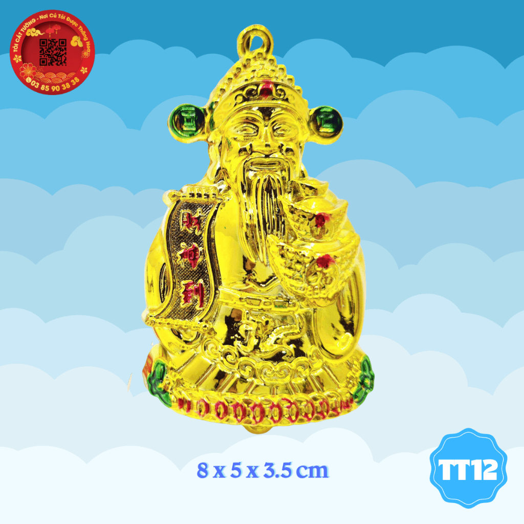 The God of Wealth sitting holding a tureen, ingredients to make the God ...