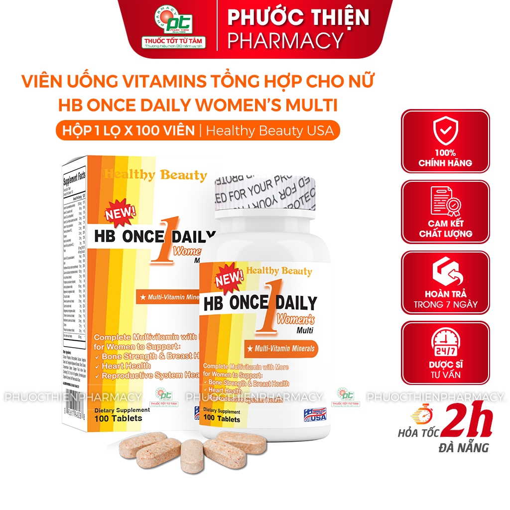 HB Once Daily Women's Multi multivitamin for women, 100 multivitamin ...