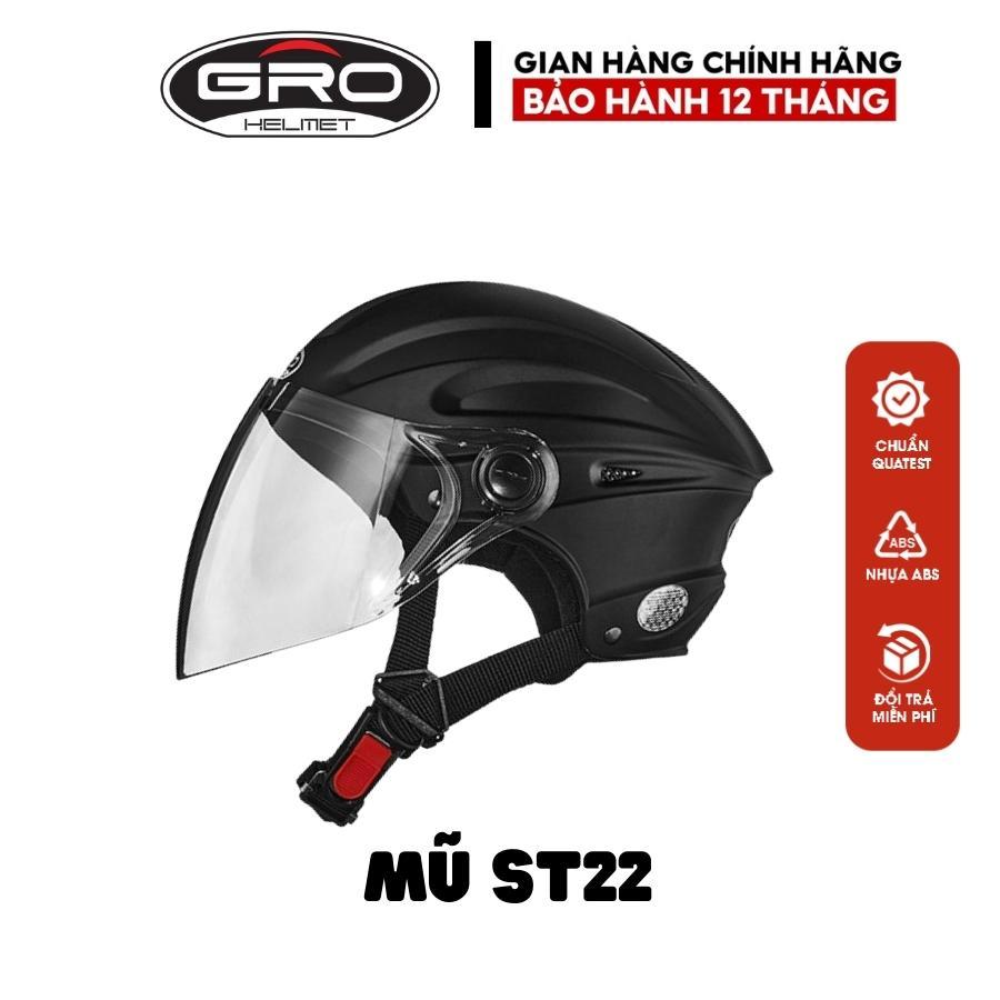 Gro HELMET st22 men's half-head HELMET with long glasses, smooth ...