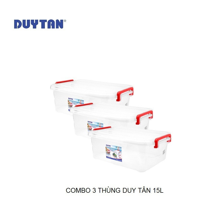Combo of 3 Duy Tan Transparent Plastic Containers 15 Liters | Tritinco ...