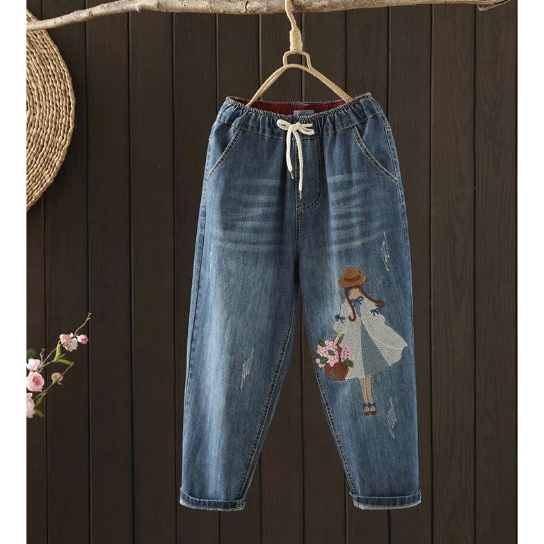 Soft Jeans MD05 TK001, No Color Fading, Sharp Embroidery, Elastic ...