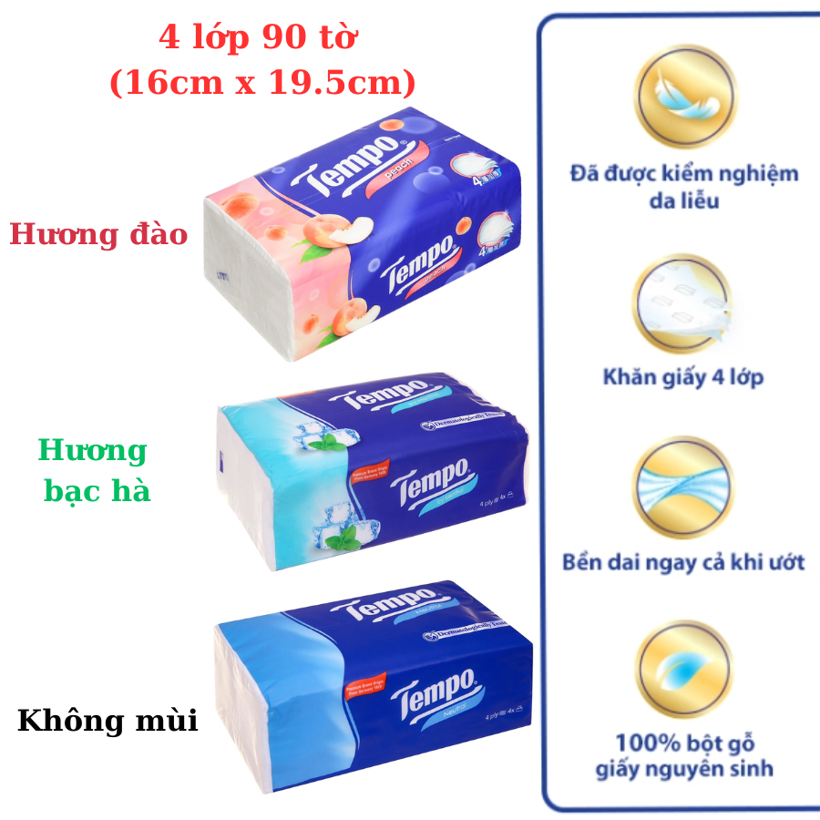 Tempo tissue paper pack of 90 sheets, 4 layers (160x195cm) durable ...
