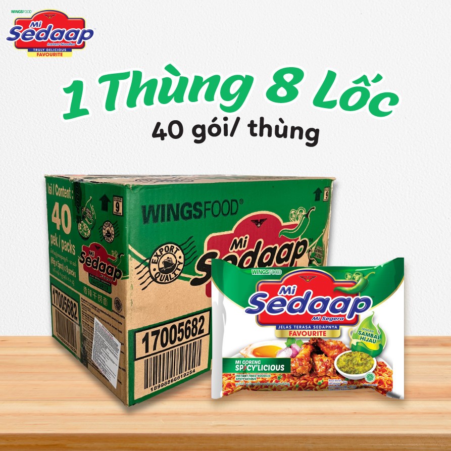 Carton of 40 packs of Sedaap Goreng Spicy Instant Noodles 86g | Shopee ...