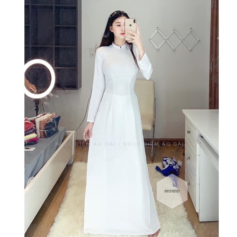 Traditional chifon ao dai with 4 panels. Slim design | Shopee Singapore