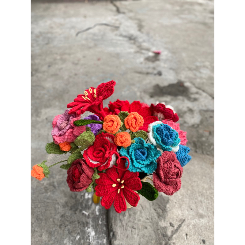 Wool rose with 8 petals | Shopee Singapore