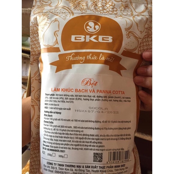 BKB Bach and Panna cotta powder 500g pack (milk, chocolate, matcha ...
