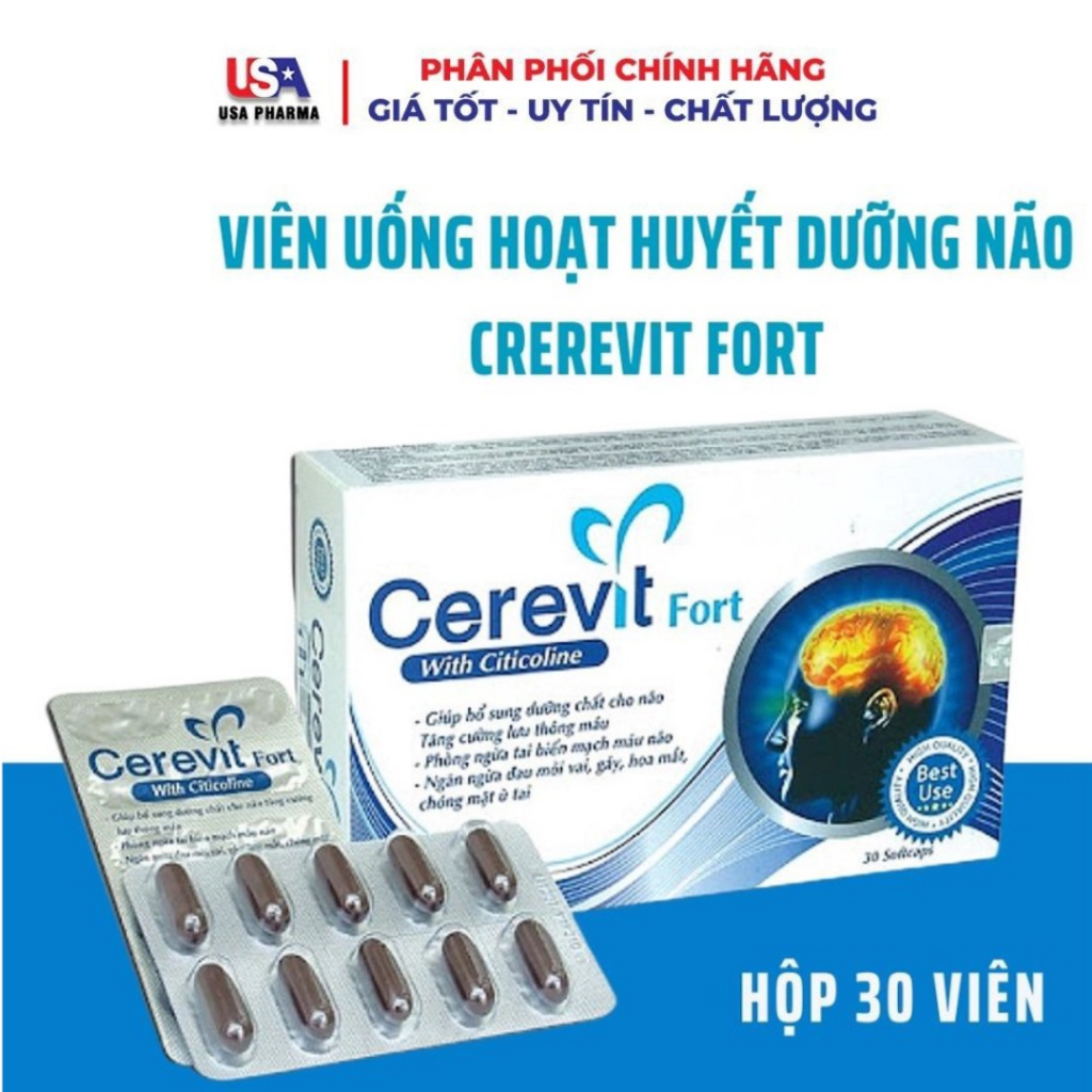 Brain Nourishing Cerevit Fort Supports Brain Circulation Box of 30 soft ...