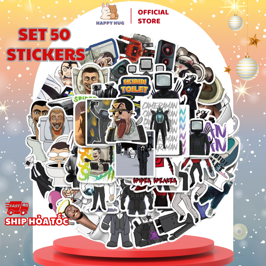 Set Of 5-50 Stickers Skibidi Toilet Cameraman TV Man Titan Speakerman ...
