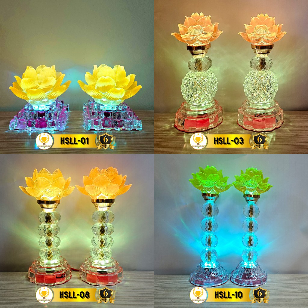 High-quality Lapis lazuli lotus altar lamp with color-changing Led, for ...