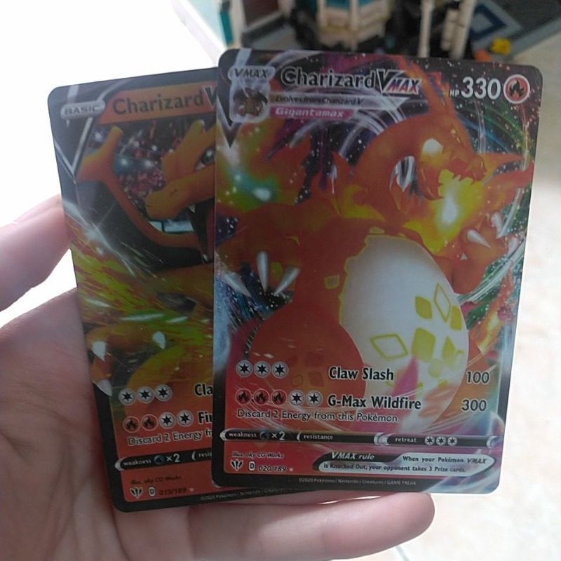 COMBO 02 unique collectible V/Vmax cards NOT Genuine Pokemon Charizard ...