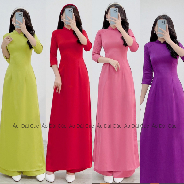 Ready Stock Traditional Western Ao Dai 10 Basic Colors Stretchy 3068