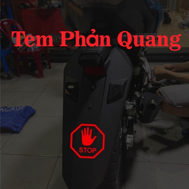 Car STICKER STOP-TRANGE HAND REFLECTIVE DECAL MOTORCYCLE STICKER ...