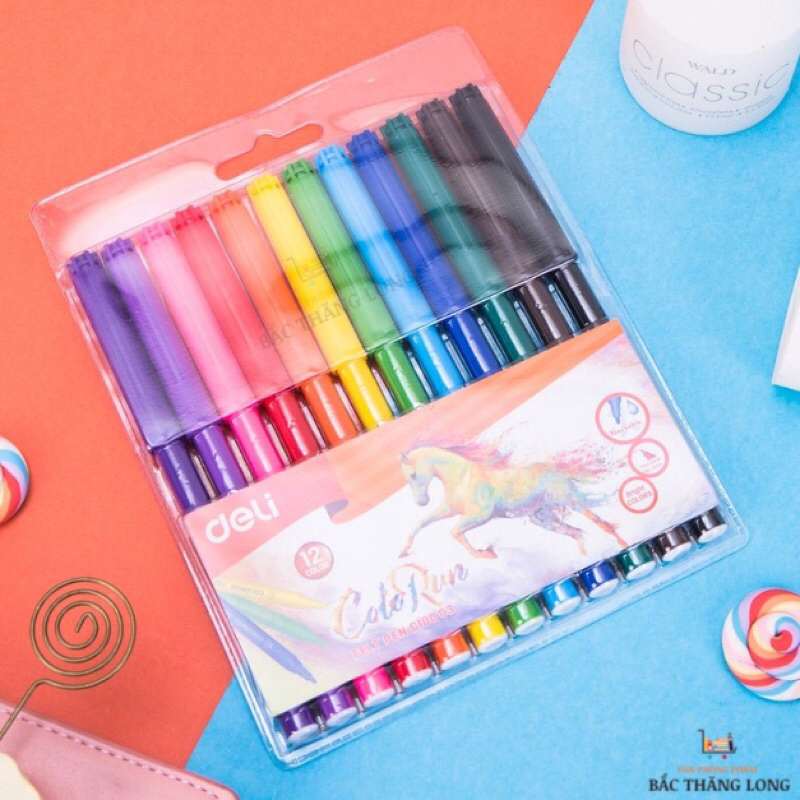 Color Markers, Deli C100 03 (12 Colors) | Shopee Singapore