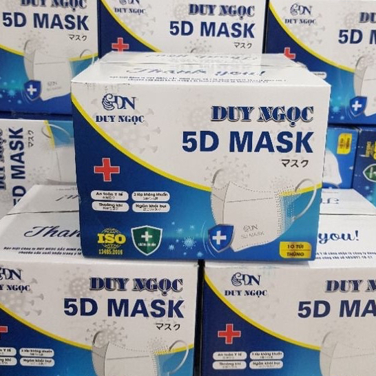 100 Pcs 5D Mask DUY NGOC Anti-Dust Smooth Antibacterial, Cheap Adult ...