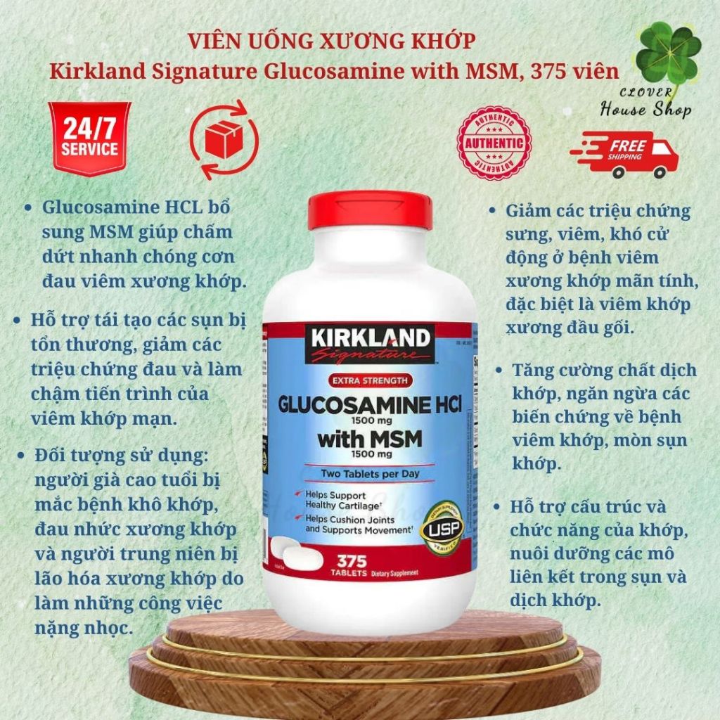 [Auth America] Kirkland Signature Glucosamine HCI with MSM bone and ...