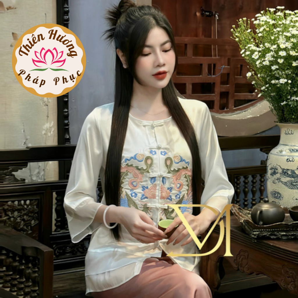 Phoenix embroidered two-skin silk temple outfit Blue temple outfit ...