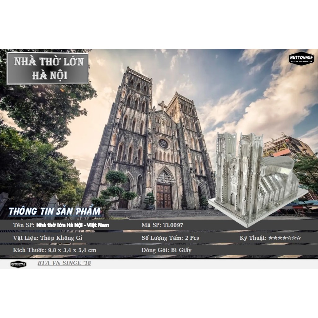 Hanoi Large Church Model (Self-assembled metal) | Shopee Singapore