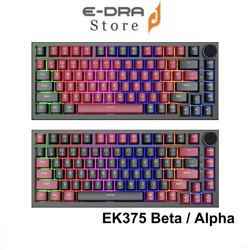 Edra EK375 Alpha / Beta Mechanical Keyboard With Knob (Switch: E-DRA ...