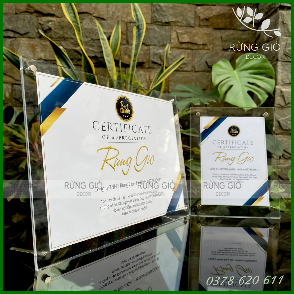 Beautiful and luxurious A4 TRANSPARENT MICA certificate frame - acylic ...