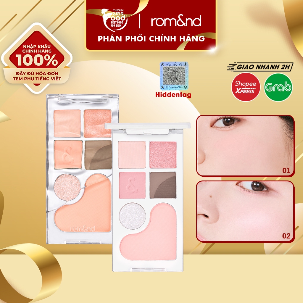 Romand Bare Layer Palette Sweet, Sparkling Eye Shadow & Blush Table 14g ...