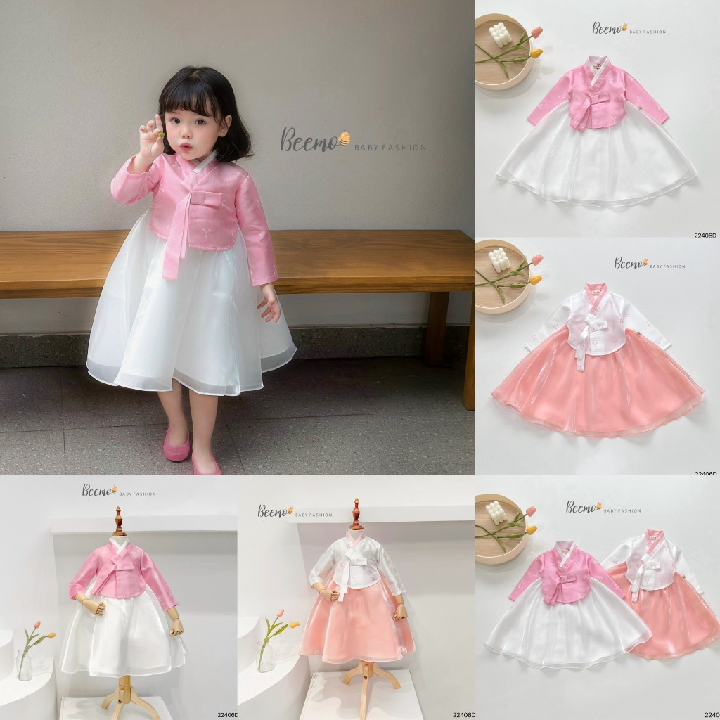 Lovely Korean Hanbok set made of tafta and silk for baby girls Korean ...