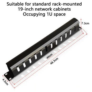 Horizontal cable management bar for standard 19 inch network cabinet ...