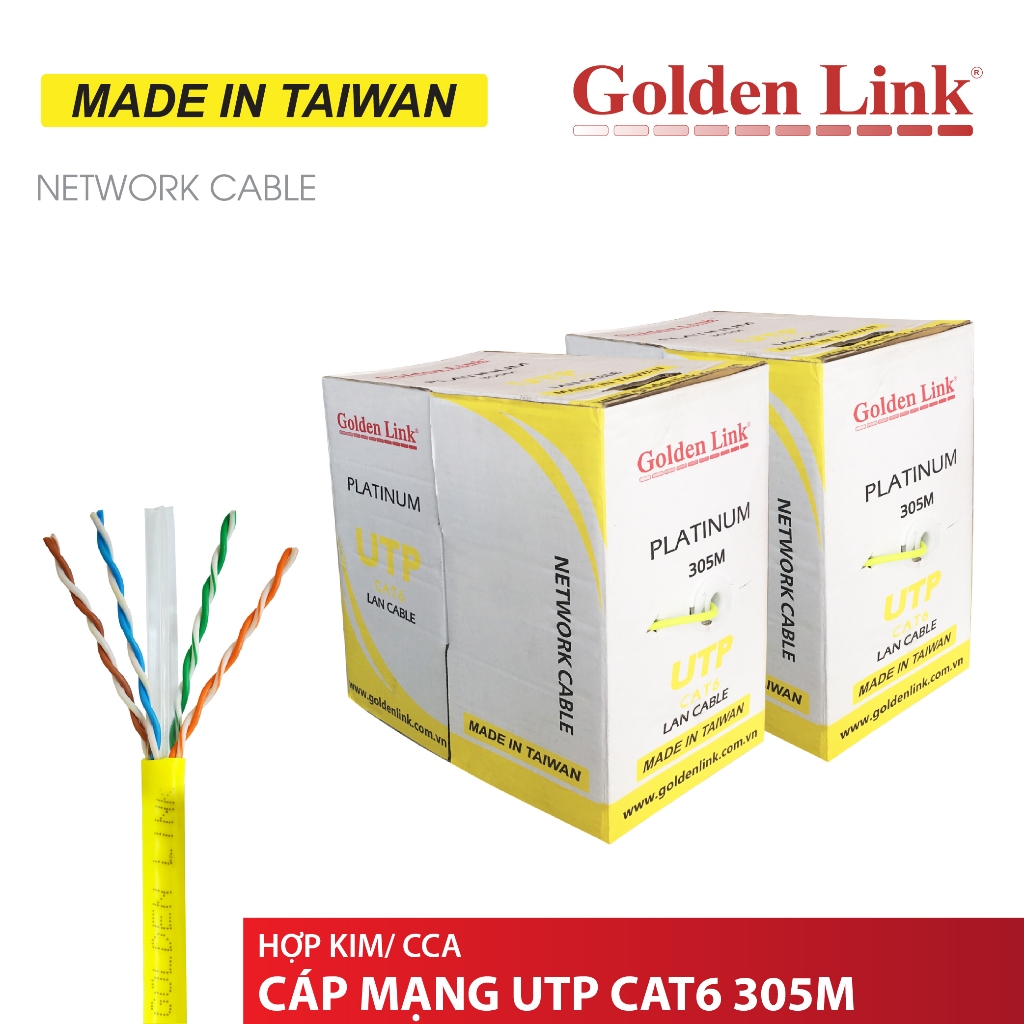 Golden LINK PLATINUM UTP CAT 6 NETWORK CABLE 305m (yellow MADE IN ...
